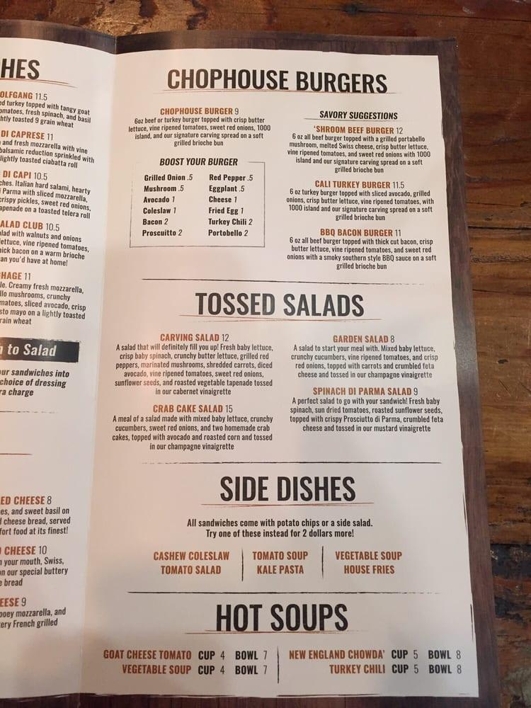 Menu at The Carving Board Hollywood fast food, Los Angeles, Sunset Blvd i