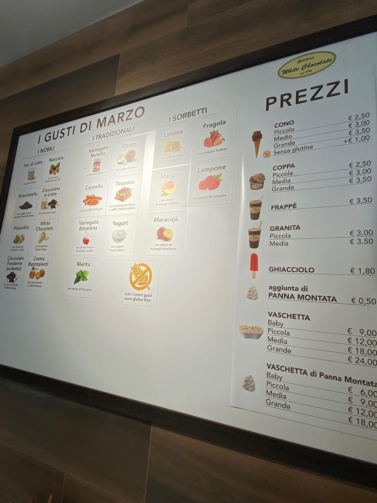 Menu at White Chocolate • Café, Arese