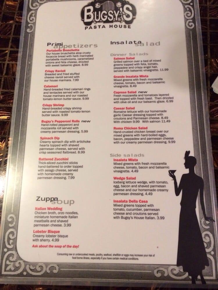 Carta del pub y bar Bugsy's Italian Cuisine, Massillon