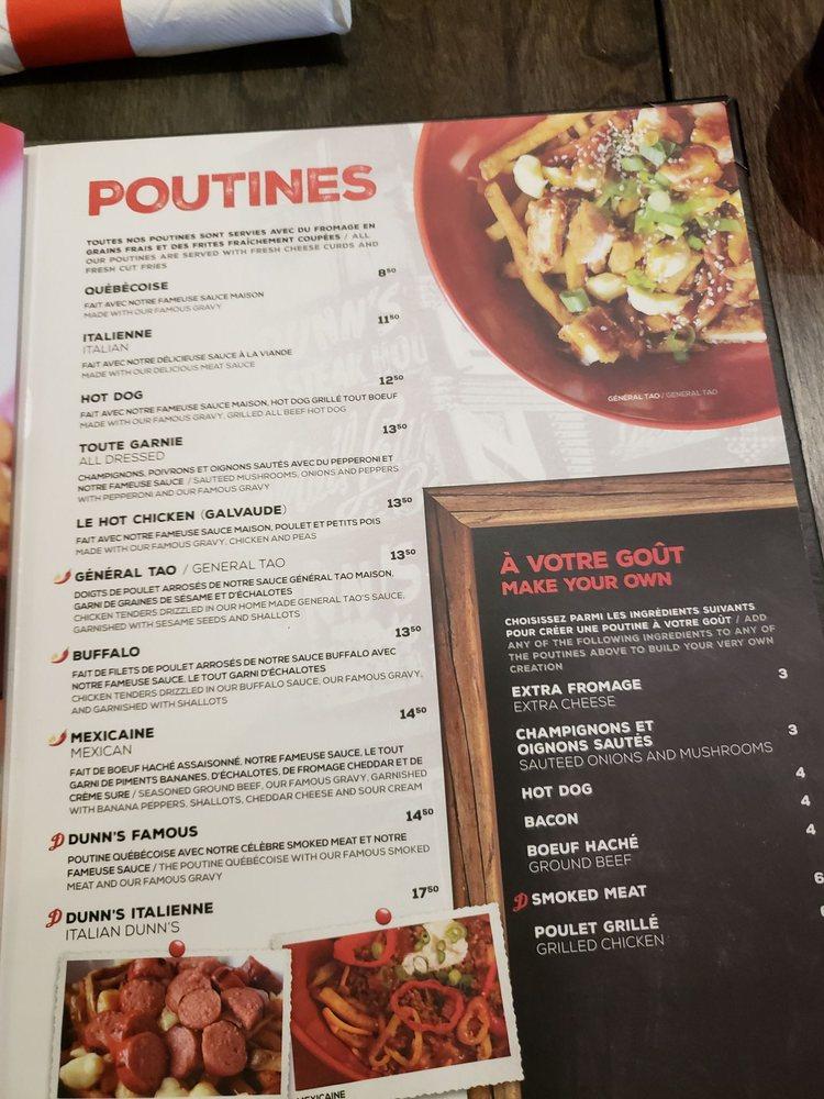 Menu at Dunn's DDO - Smoked Meat Burgers Pizza Poutine pizzeria, Dollard-Des Ormeaux, Salaberry Blvd