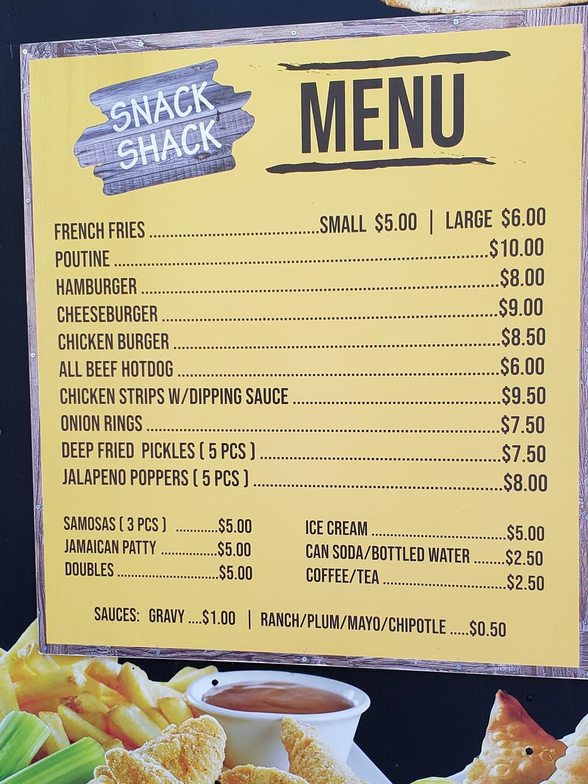 Menu at Snack Shack restaurant, Tobermory