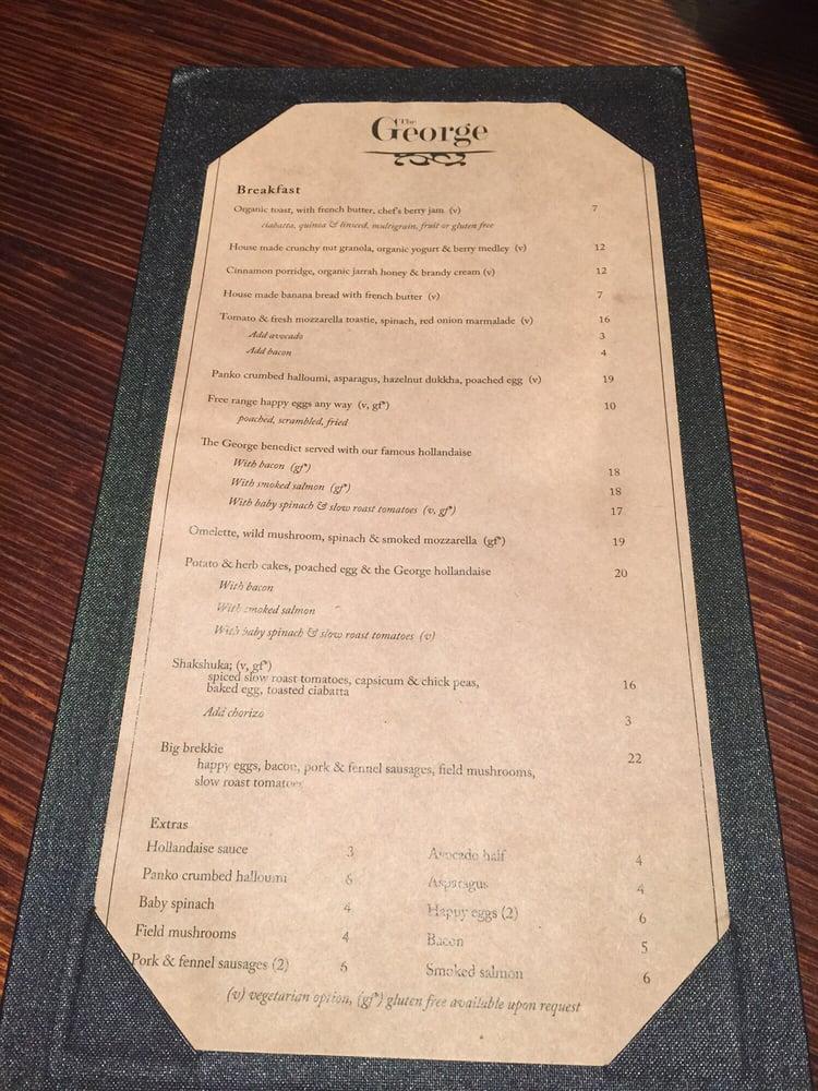 Menu at The George Perth pub & bar, Perth