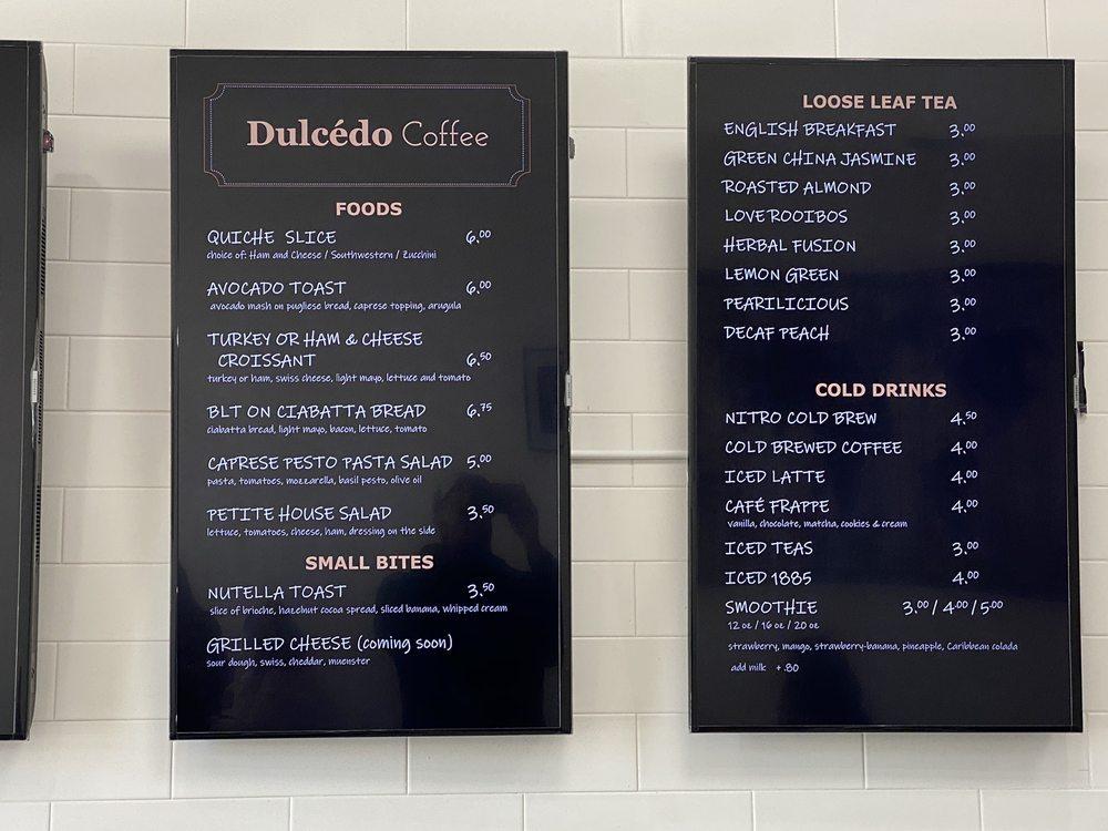 Menu at Dulcédo Coffee cafe, Houston