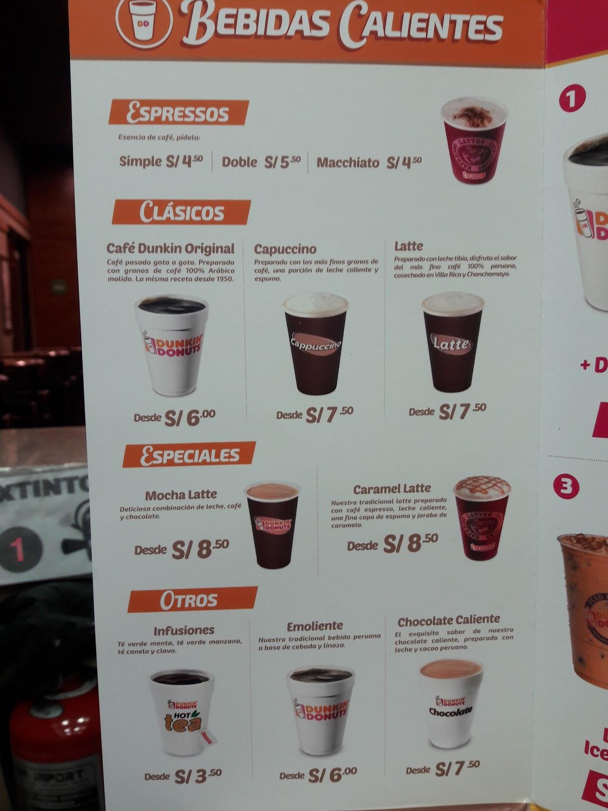 Menu at Dunkin' Donuts Dos De Mayo, San Isidro