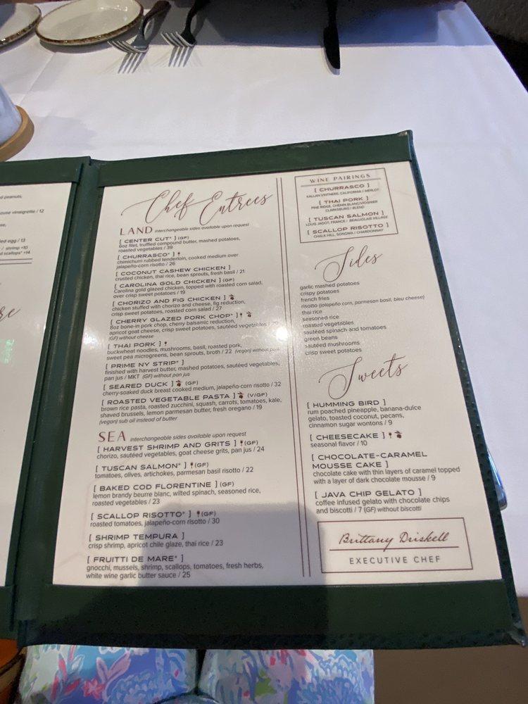 Menu at Harvest Restaurant & Bar, The Villages