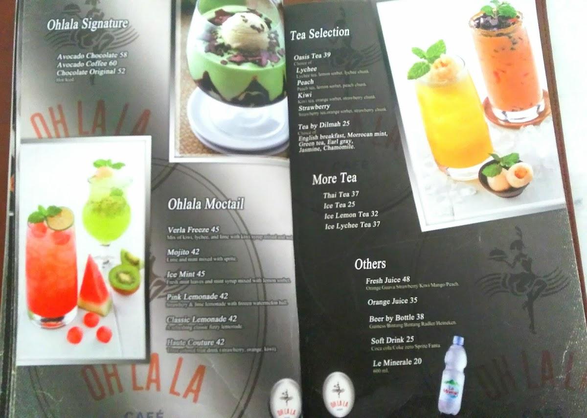 Menu at Ohlala Cafe, Central Jakarta, Jl. M.H. Thamrin No.28-30