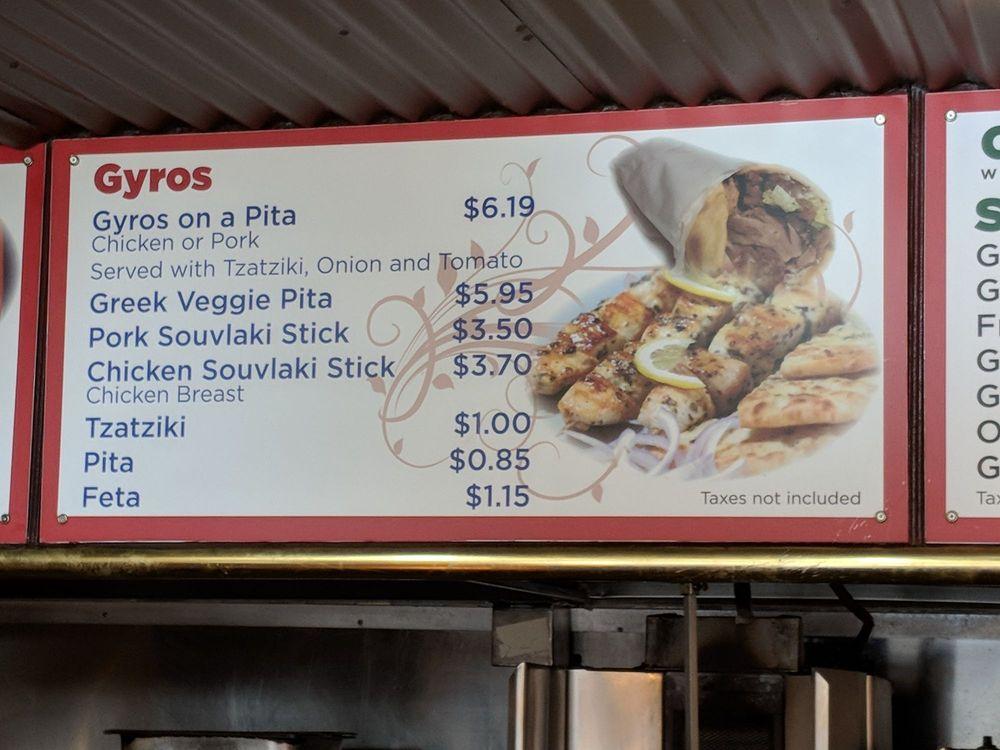 Menu at Alexandros Take-Out restaurant, Toronto, 484 Danforth Ave
