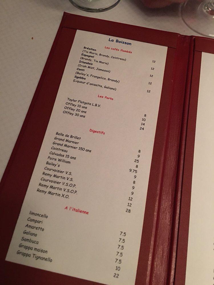 Menu at CONTI - Cuisine Italien / Francaise - Fruit de Mer / Burgers ...