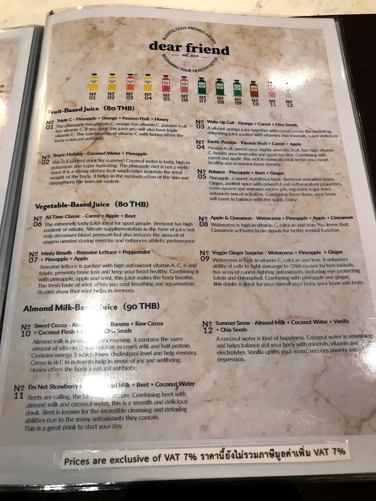 Menu at Dear Friends, Bistro restaurant, Mueang Chiang Rai