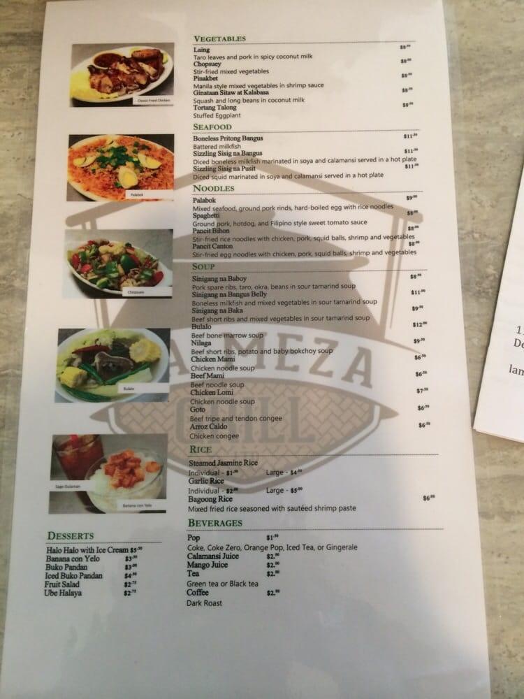 Menu at La Meza Grill restaurant, Delta