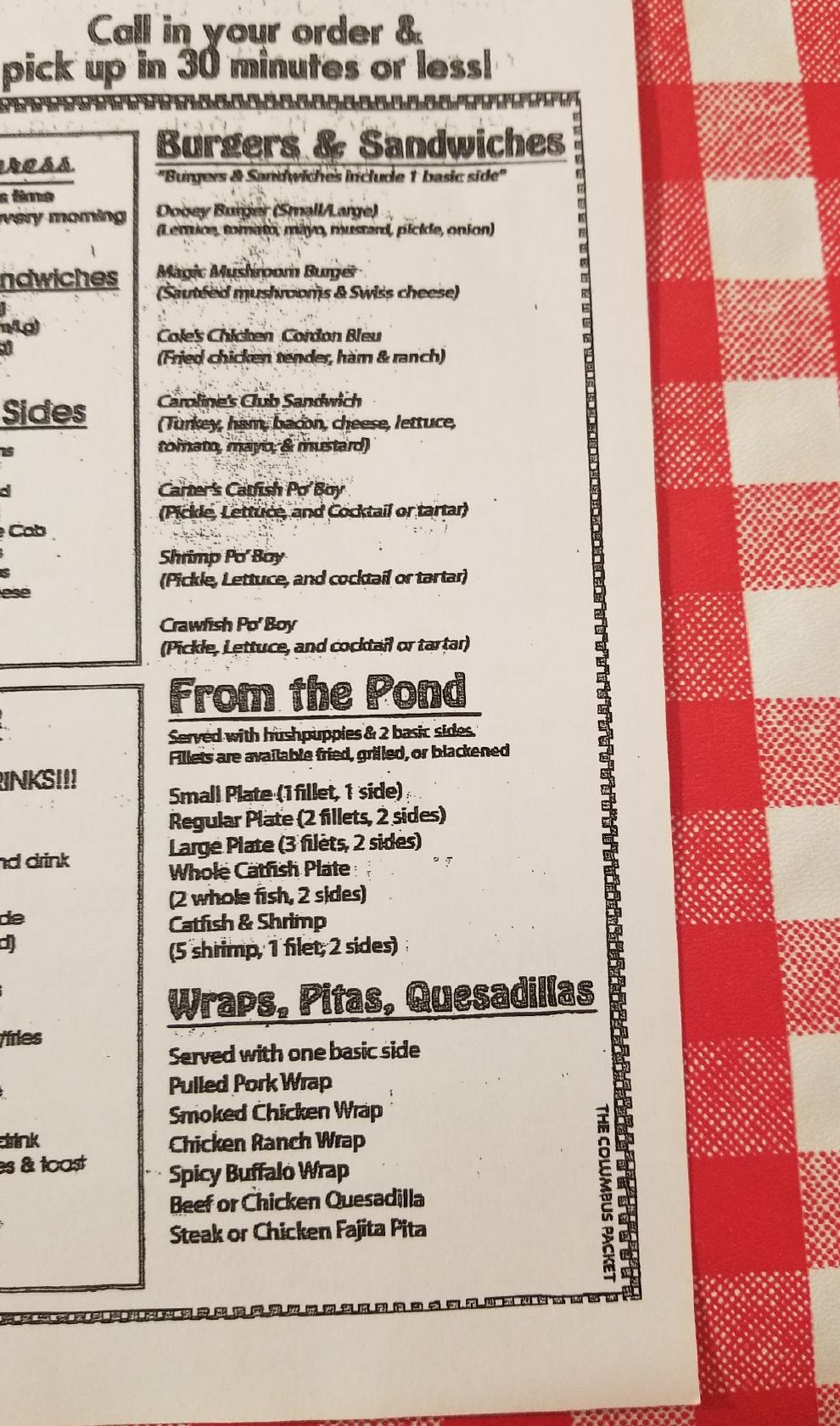 Menu at Little Dooey of East Columbus restaurant, Columbus