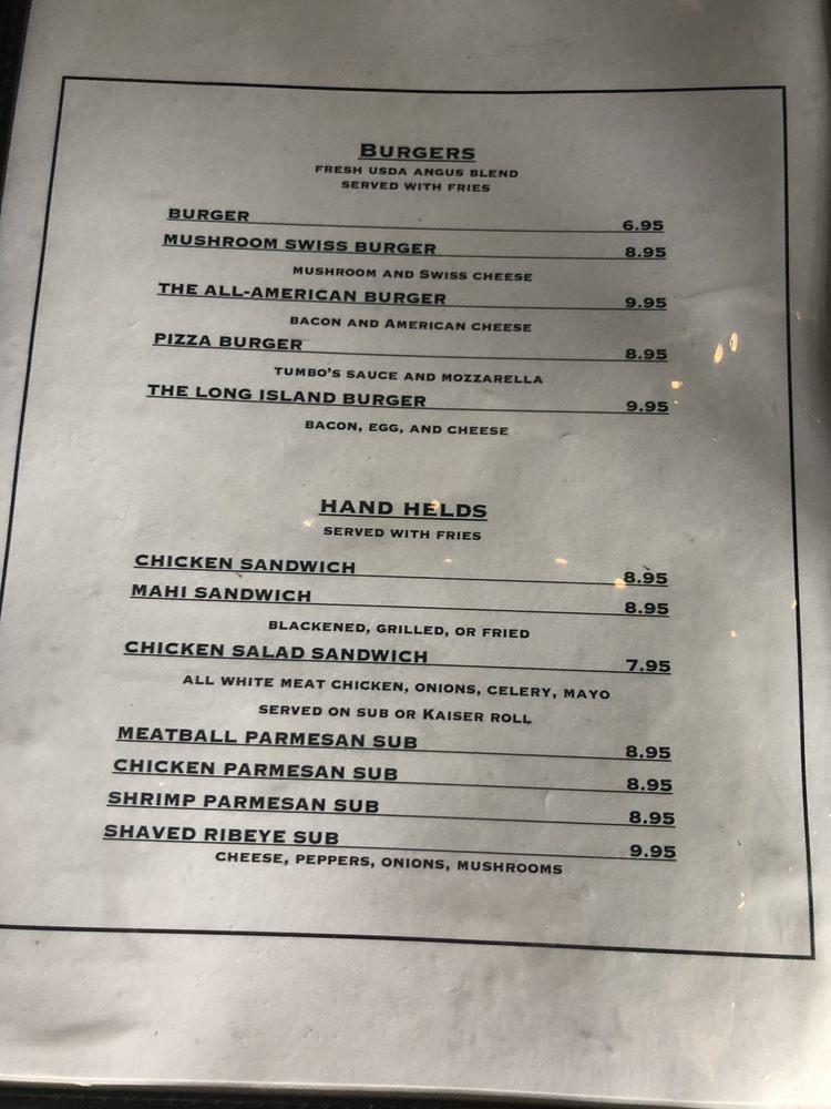 Menu at Pelican Landing pub & bar, St. Augustine