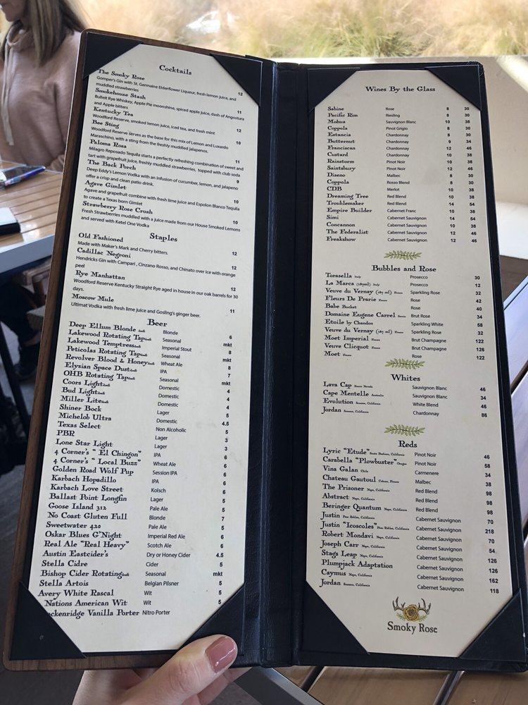 Menu at Smoky Rose BBQ, Dallas, Garland Rd