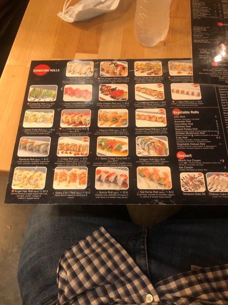 Menu at Sushi Taku-Logan Square restaurant, Chicago