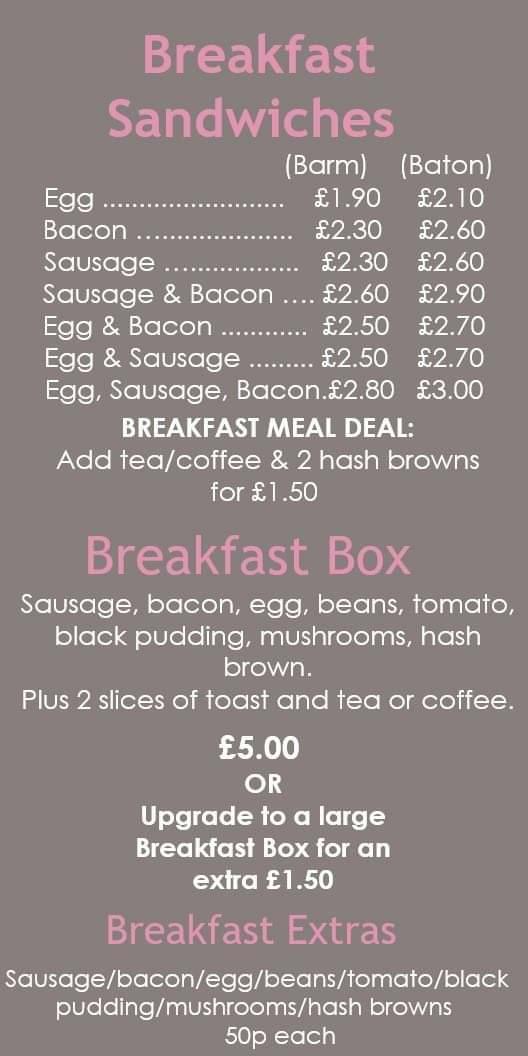 Menu at Bizzie Lizzies kitchen cafe, Preston