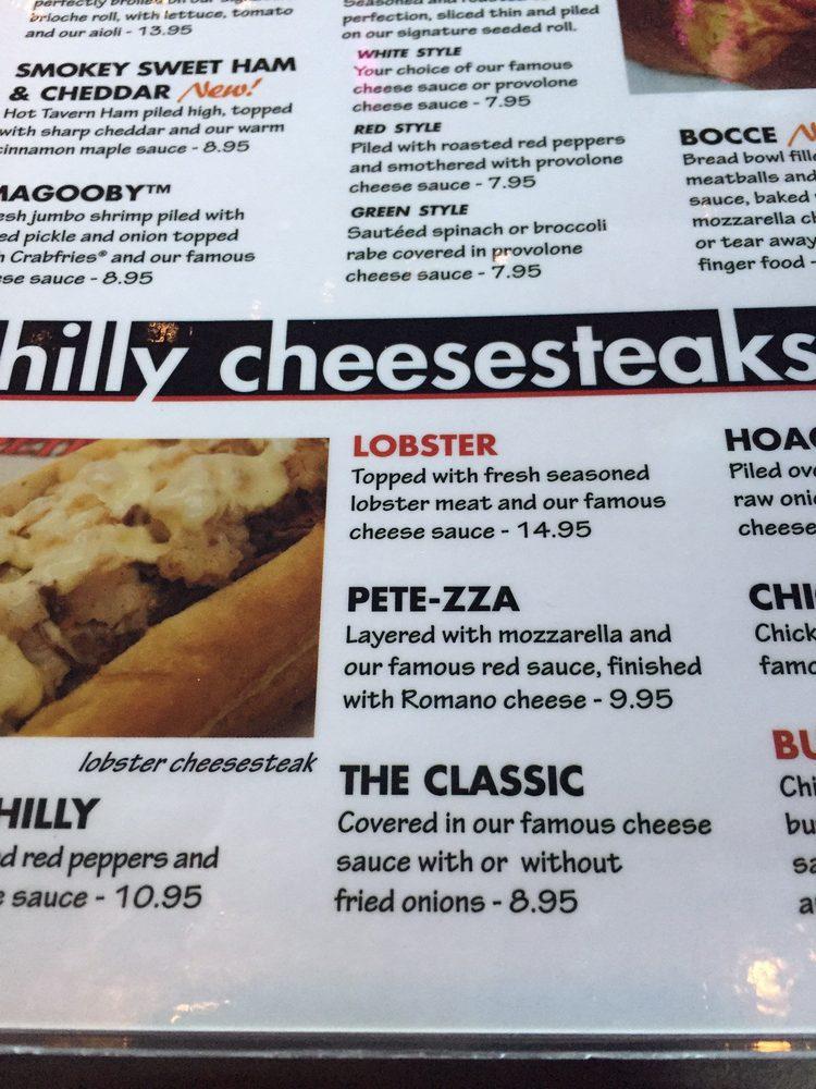 Menu at Chickie's & Pete's pub & bar, Atlantic City