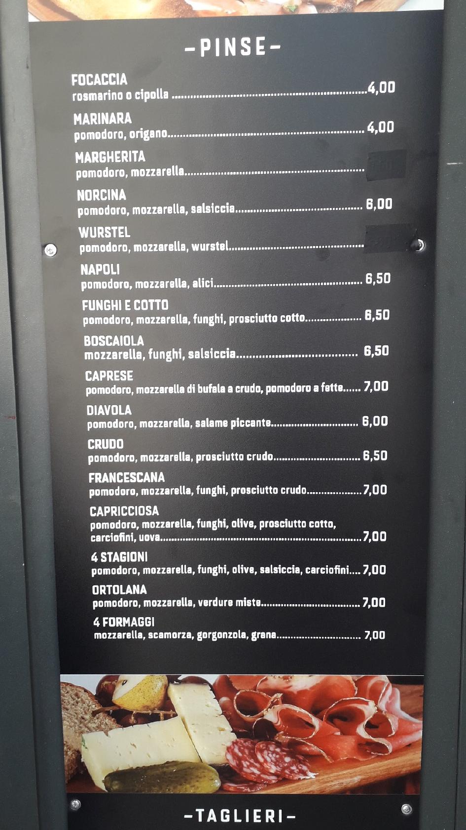 Menu at Da Olga restaurant, Narni