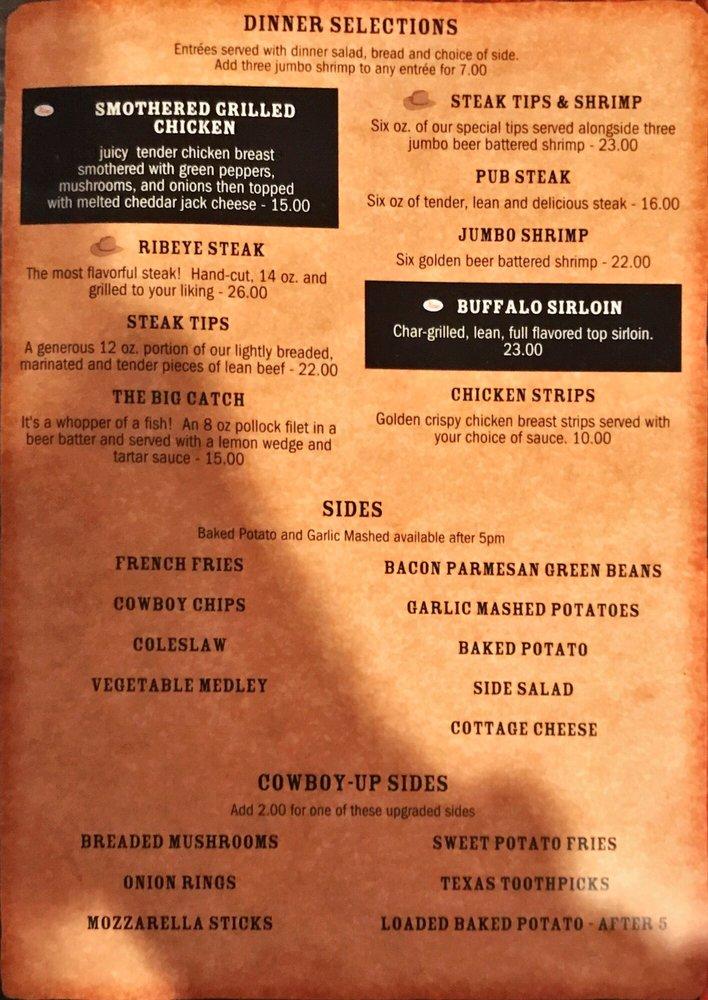 Menu at Longhorn Saloon & Grill pub & bar, Sundance