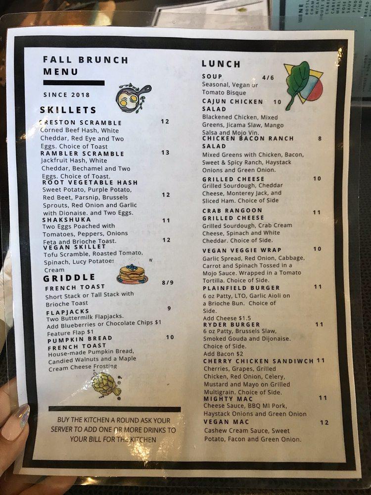 Menu at Lucy's restaurant, Grand Rapids