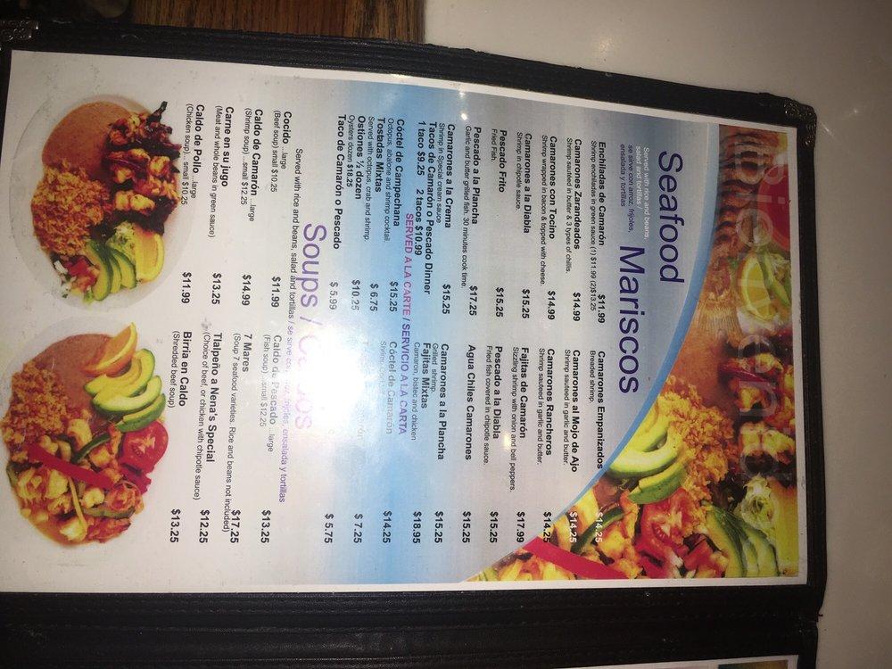 Menu at Nena's on B St restaurant, Stockton, S B St