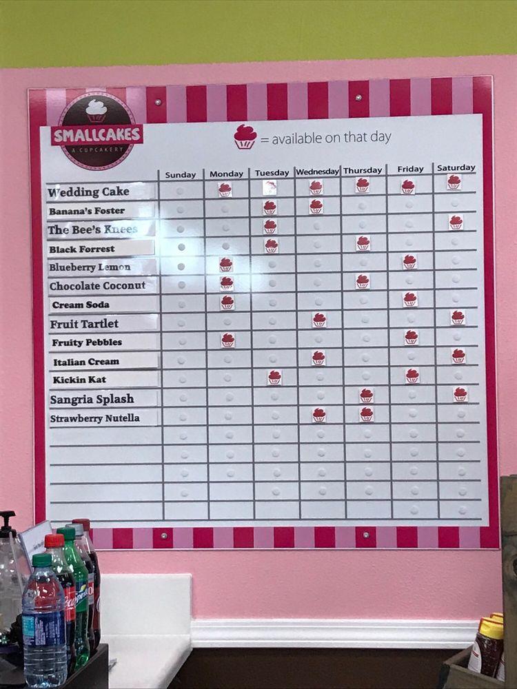 Menu at Smallcakes of Pensacola restaurant, Pensacola