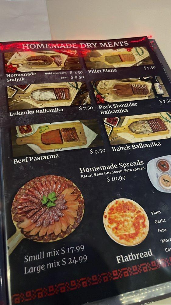 Menu at Balkanika Restaurant, Des Plaines