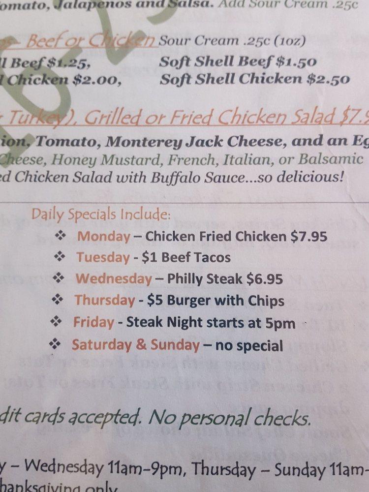 Menu at Christine's Firehouse pub & bar, North Kansas City