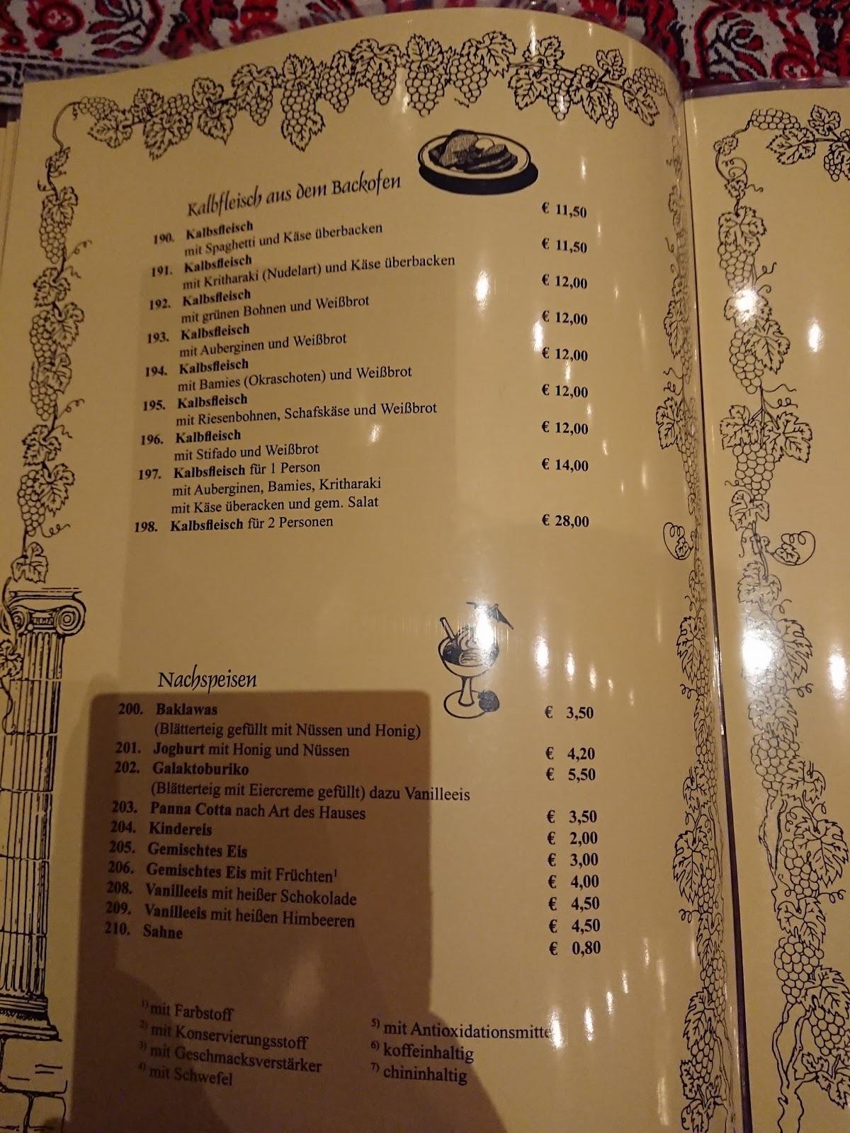Speisekarte von Delphi Restaurant, Hof