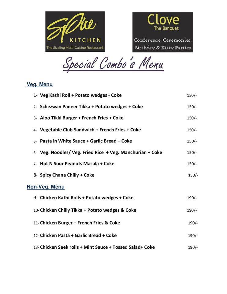 Menu at Spice Kitchen sikandra, Agra, Near national filling station
