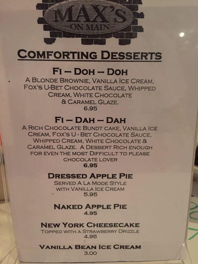 Menu at Max's on Main pub & bar, Beacon