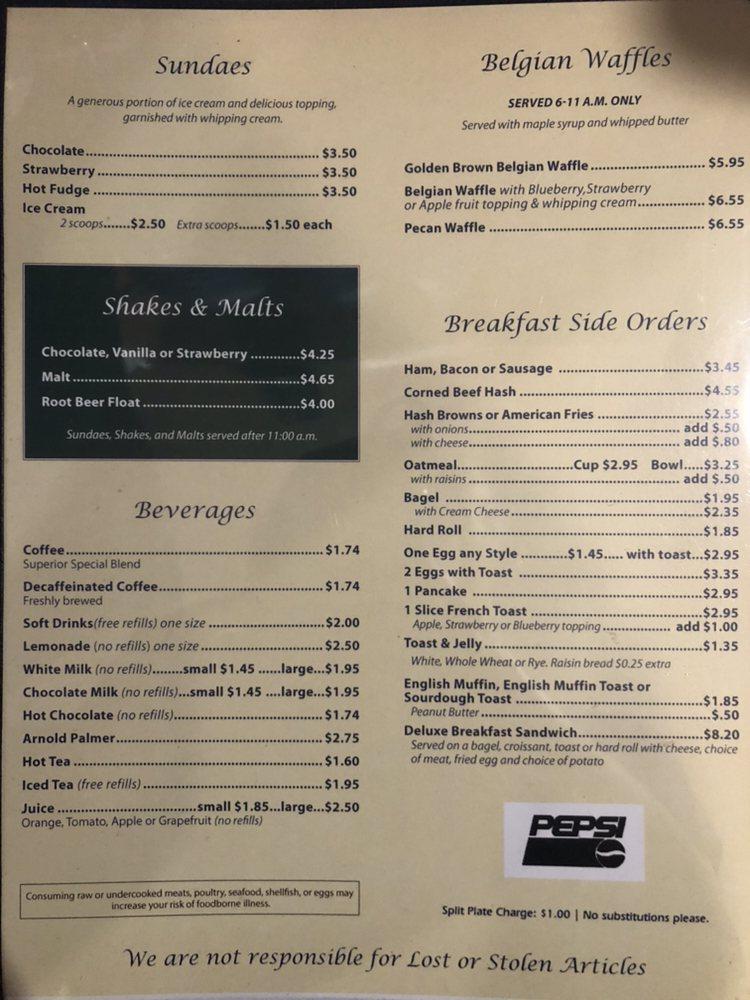 Menu at All Season's Family Restaurant, Elkhart Lake