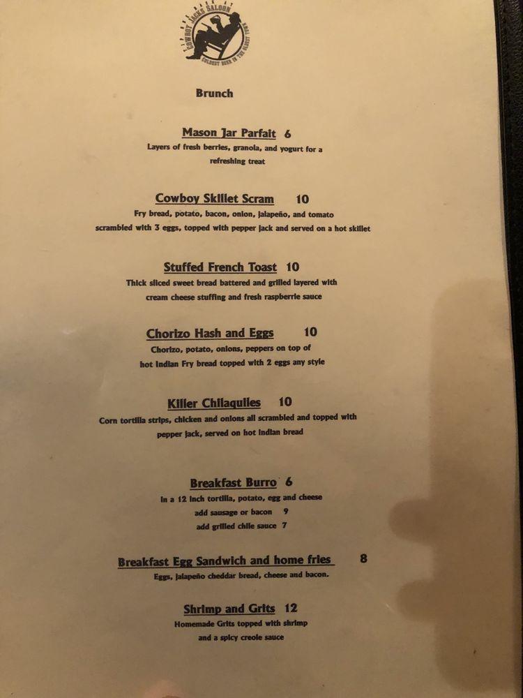 Menu at Cowboy Jack's Saloon pub & bar, Nacogdoches, 422 E Main St