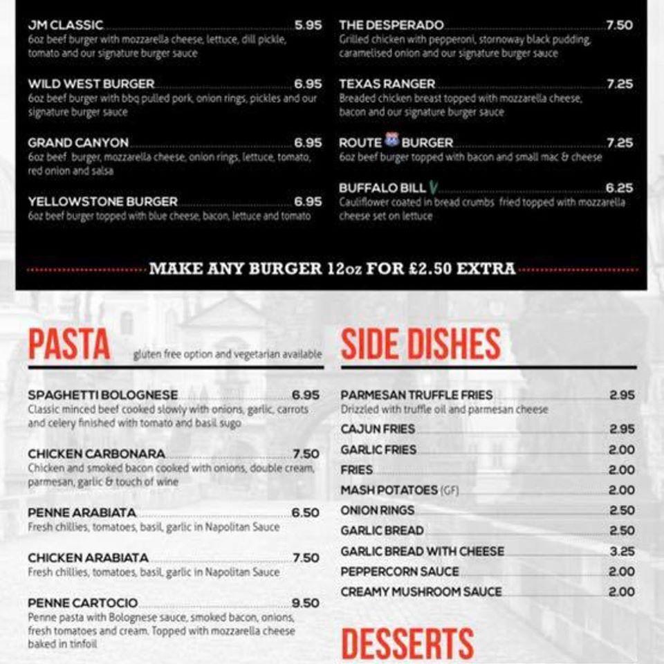 Menu at Jist Misto restaurant, Glasgow