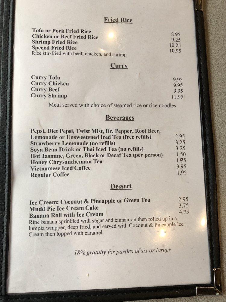 Menu at Little Saigon Vietnamese Restaurant, Nampa