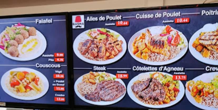 Menu at Basha-Centre Eaton restaurant, Montreal, 705 Saint-Catherine St W