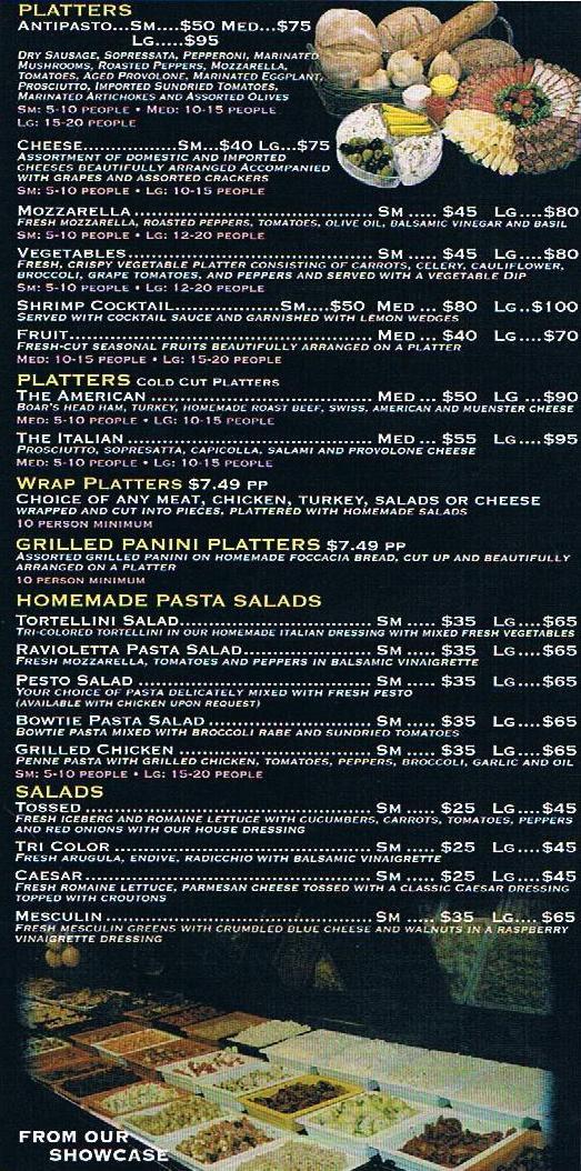 Menu at F And L Deli, Lynbrook
