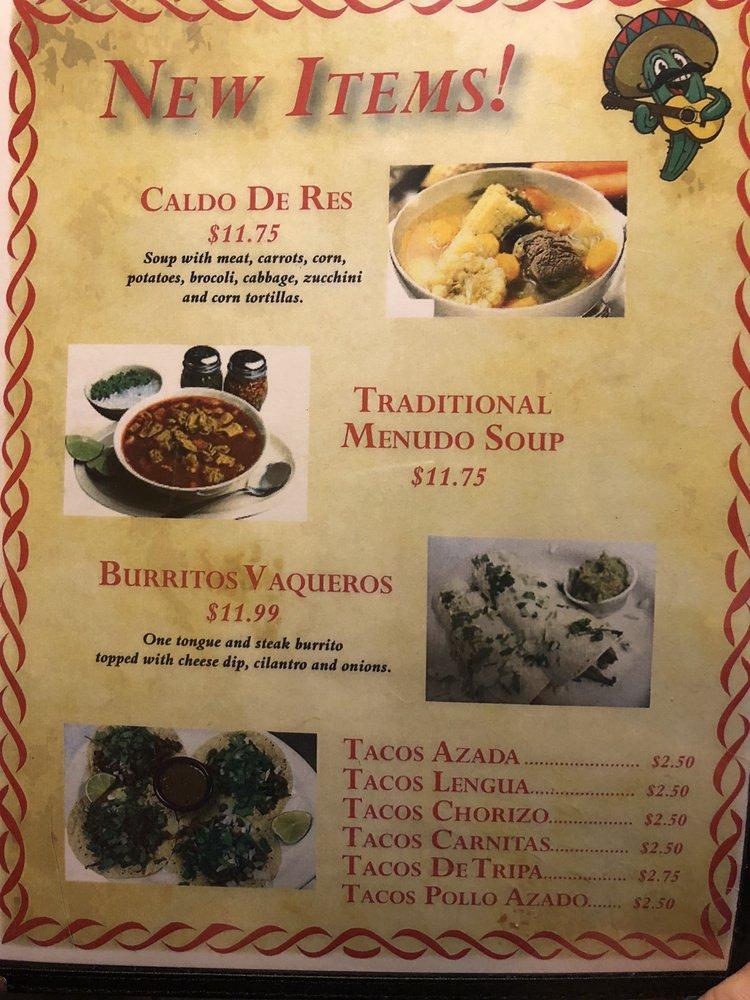 Menu at Fiesta Charra Mexican Restaurant, Lucedale