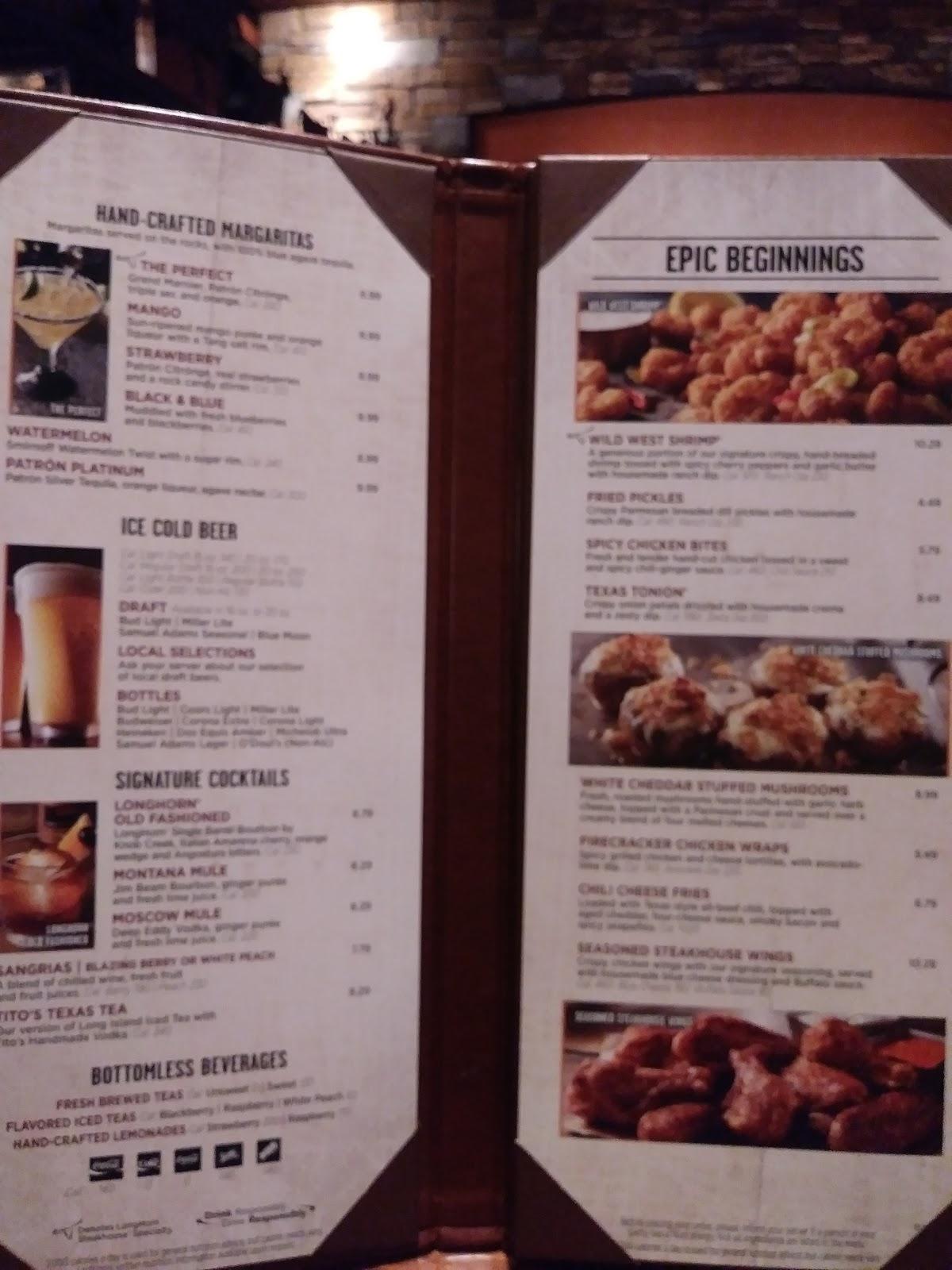 Menu at LongHorn Steakhouse, Grove City, Stringtown Rd