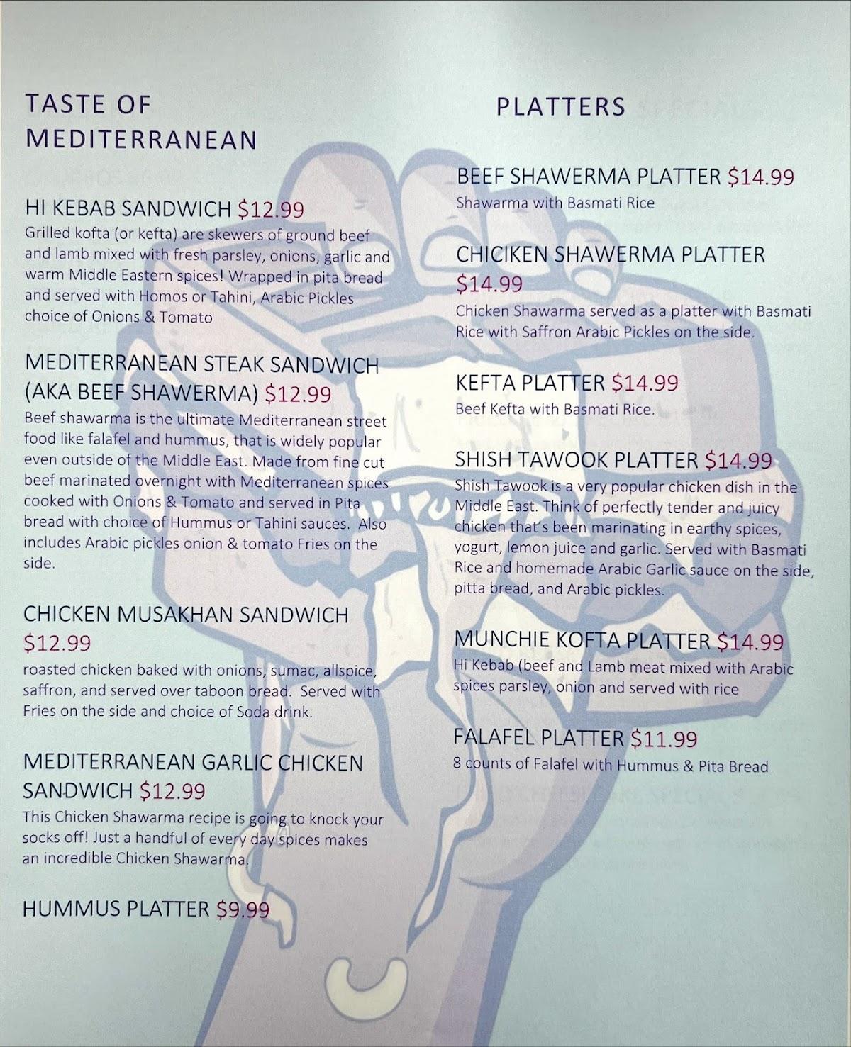 Menu at Munchie Machine restaurant, Cape Coral
