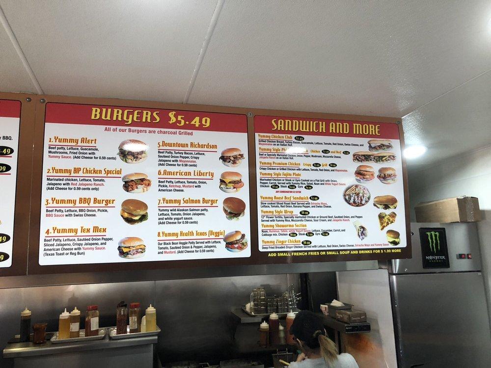 Menu at Yummy Burgers & BBQ, Richardson