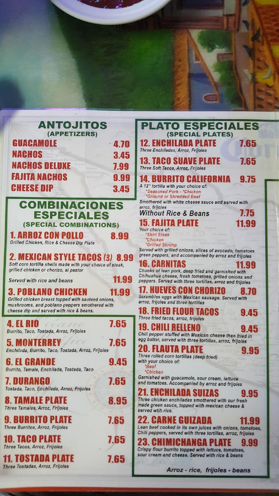 Menu at Casa Azteca restaurant, O'Fallon, 501 W W Hwy 50