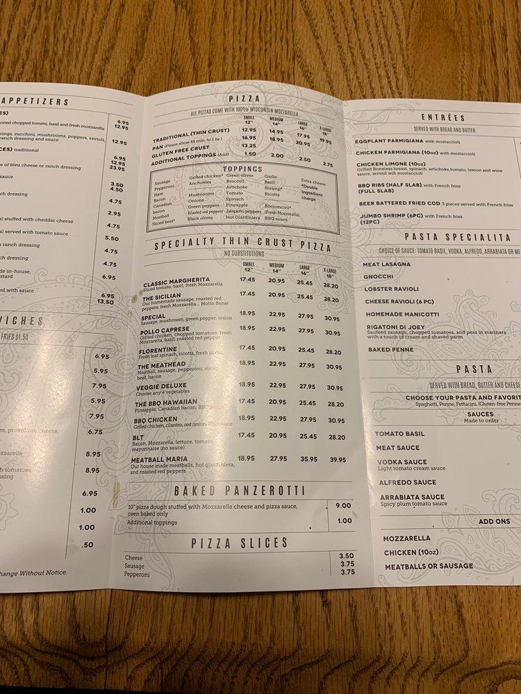 Carta de Pizzeria Di Maria, Carol Stream