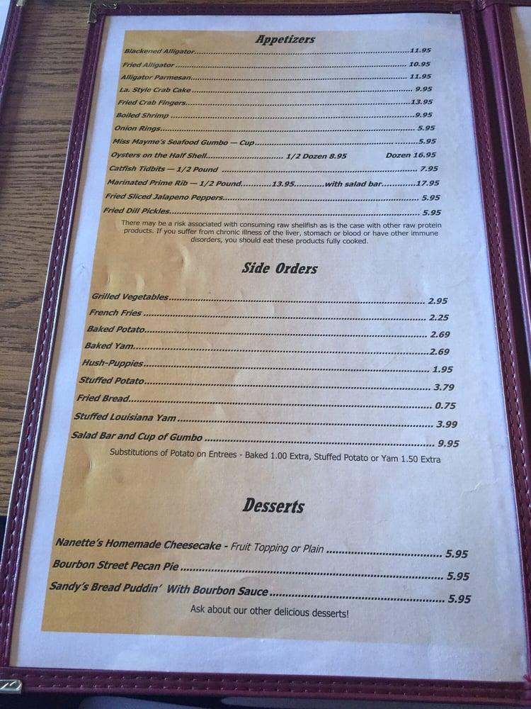 Menu at Tunk's Cypress Inn restaurant, Alexandria, LA-28