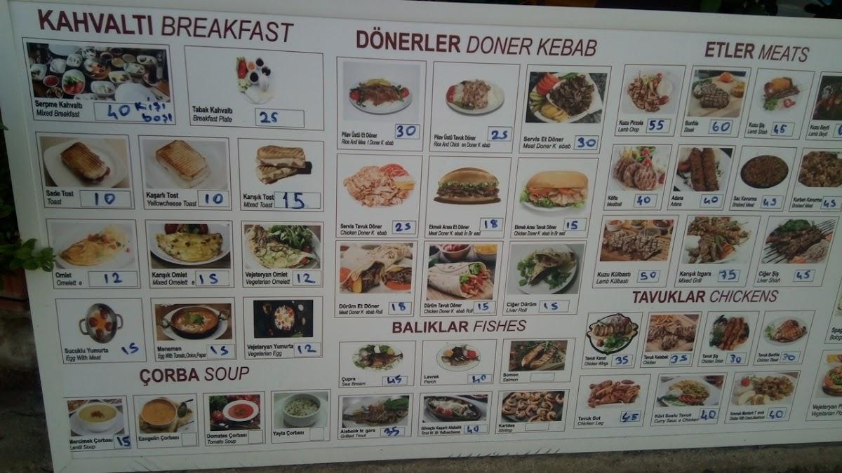 Menu at Yörük Sofrası Restoran, Pamukkale, Mehmet Akif Ersoy Bul