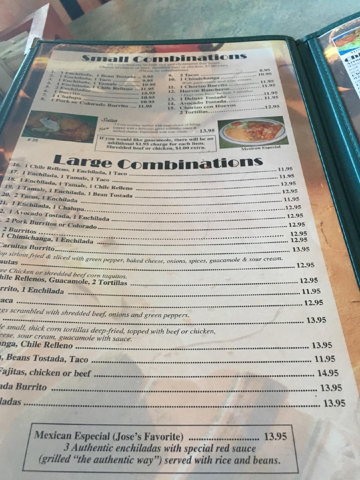 Menu at El Charro Mexican Restaurant, Eugene, Royal Ave
