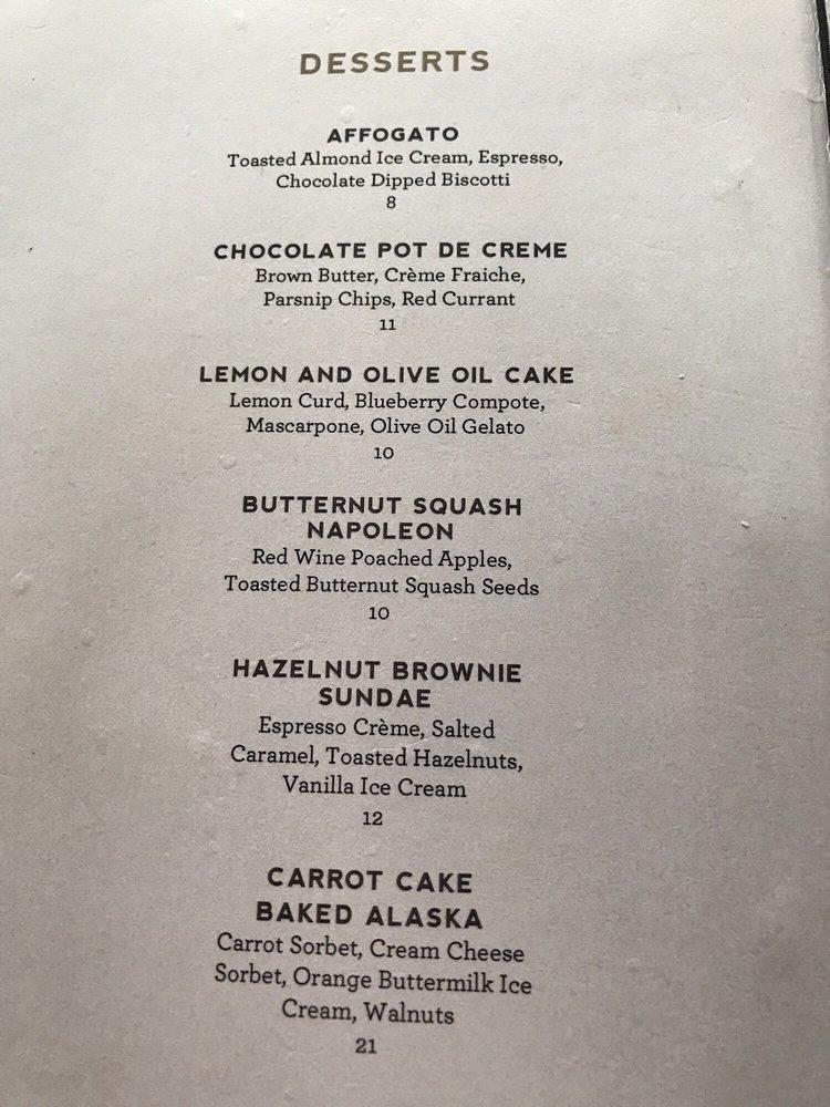 Menu at Parc pub & bar, Detroit