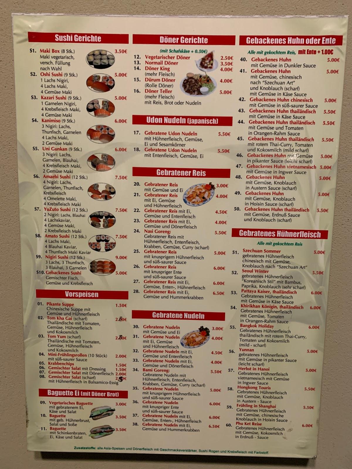 Speisekarte von Rice Up to go restaurant, Sangerhausen