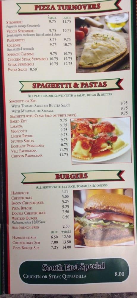 Menu at The Original South End Pizza pizzeria, Margate City, Ventnor Ave