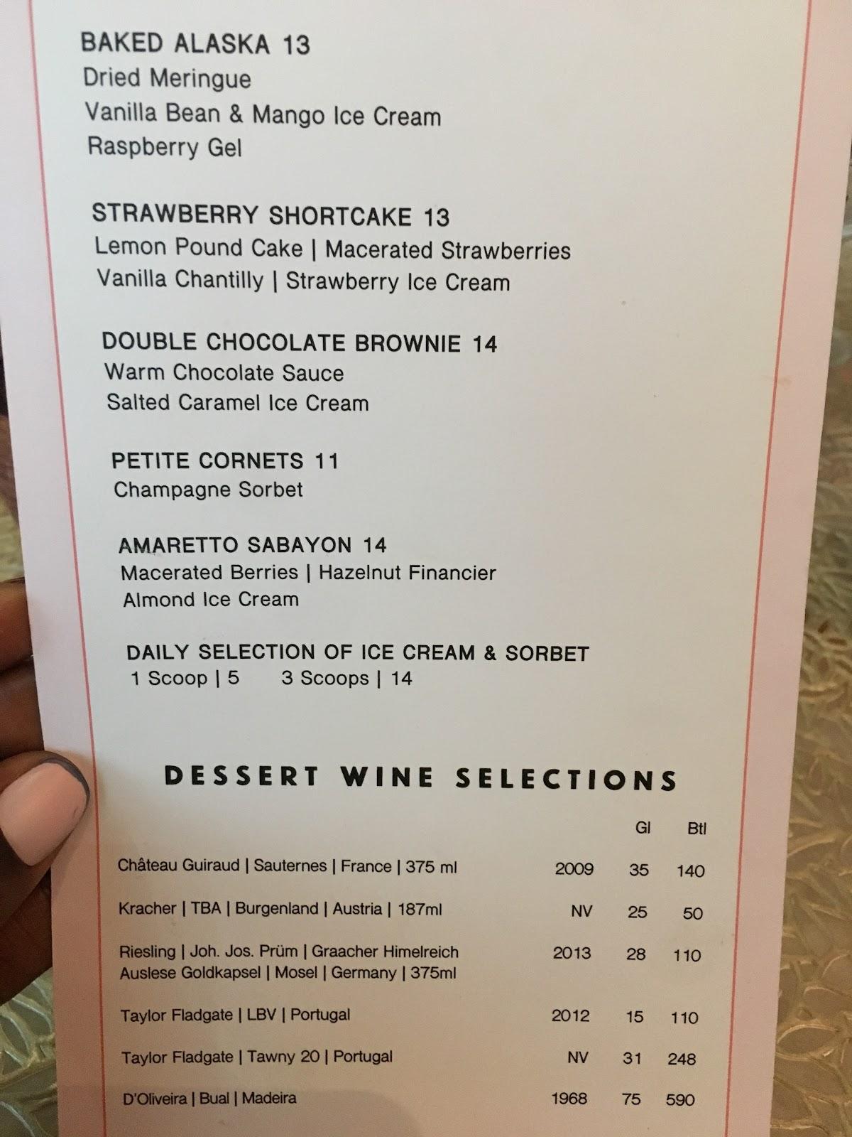 Menu at Bloom & Bee restaurant, Houston