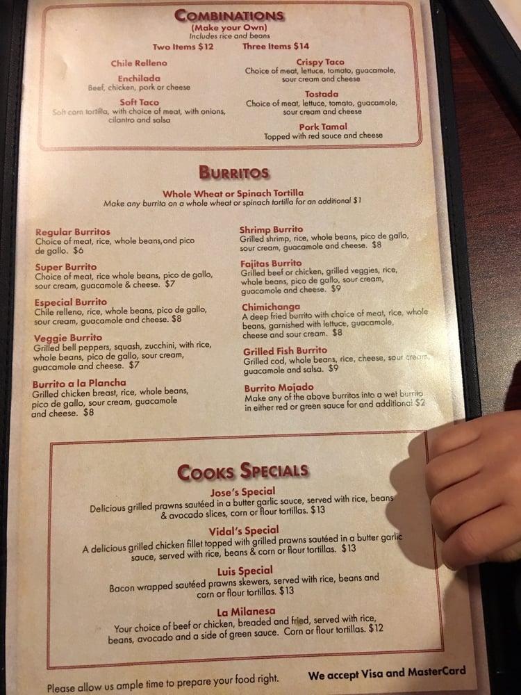 Menu at Dos Compadres Restaurant & Cantina, Modesto